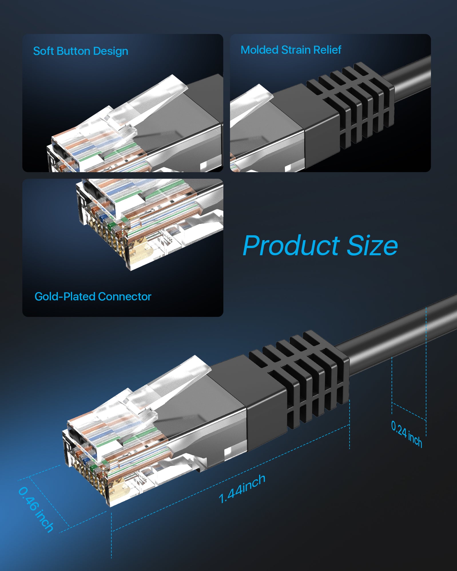 Loocam Cat 6 Ethernet Cable, 1Gbps Transfer Speed, RJ45 Cat6 Ethernet ...